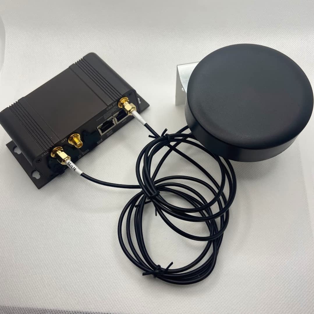 CompuPort MIMO 5G LTE Puck Antenna Freq: 2X 698-960/1710-3800MHz with Dual-Diversity 3' SMA Male Cables, Compatible with Sierra Airlink, Teltonika, Microhard, Digi, Cradlepoint or Any SMA LTE modems.