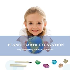 Eayaele Solar System Earth 5 Gem Digging Gemstone Sale Rock Mining Dig Kit for Kids Planet Explore Stone Mega Dig Up Gems Kit