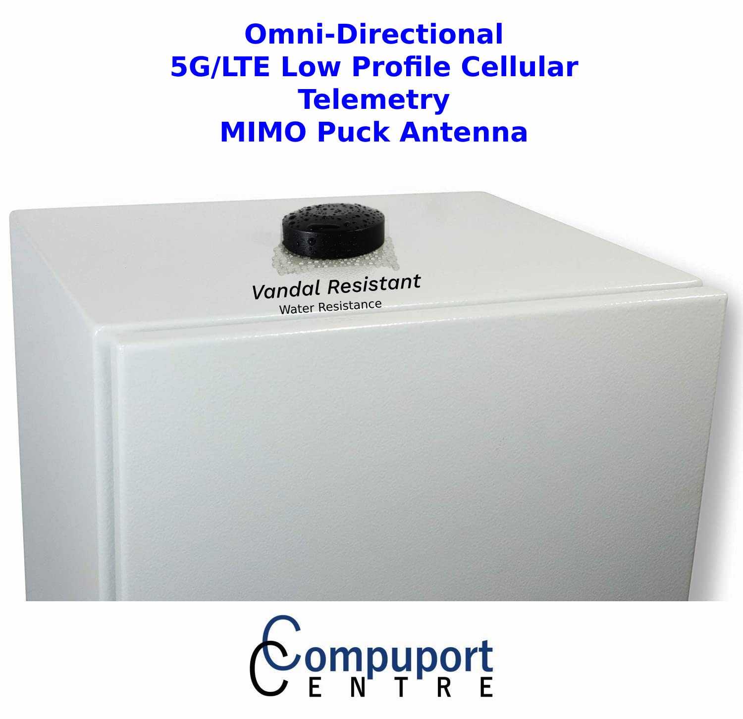 CompuPort 5G LTE Puck Antenna Omni-Directional high-gain MIMO Dual Diversity with SMA Male 15' Cables, Works with Sierra Airlink, Microhard, Digi, Teltonika, Cradlepoint and Any SMA 4G/5G Gateways.