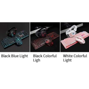 SPLD Keyboards Gaming Keyboard 4Pcs Keyboard Gaming Mouse Computer Backlight Headset Waterproof Mouse Pad