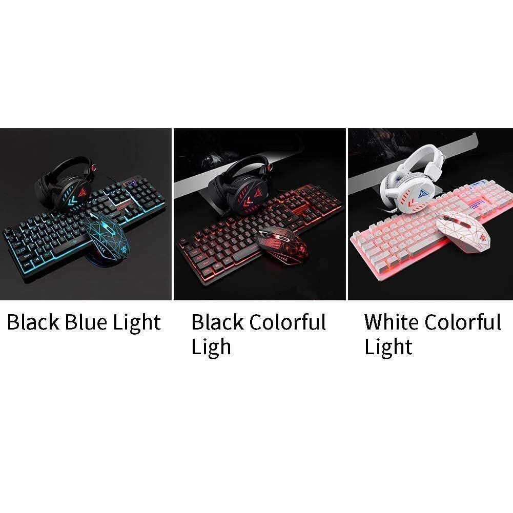 SPLD Keyboards Gaming Keyboard 4Pcs Keyboard Gaming Mouse Computer Backlight Headset Waterproof Mouse Pad