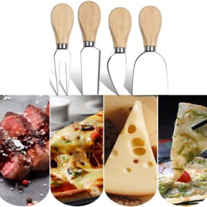 Cheese Knives Set, Stainless Steel Fork Spoon，with Heart Slate Cheese Boards for Dinner Table Set (F-SET)