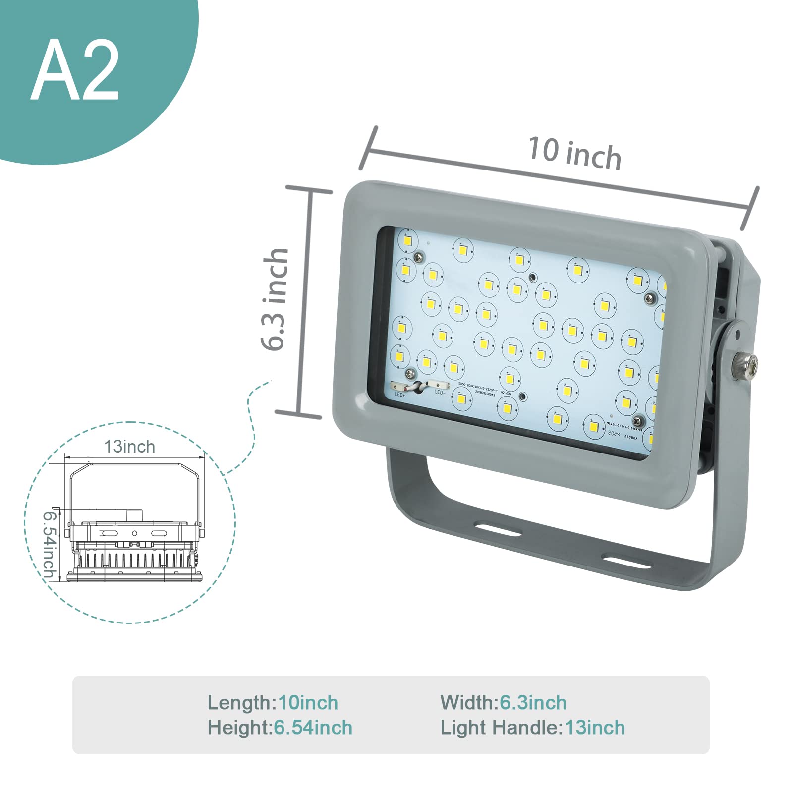 Sokply LED Explosion Proof Light UL844 Certified 60W 8400LM(240W HPS Eqv.), Class I Division II Hazardous Locations Luminaires Warehouse Lighting 100-277V, IP66 A2 Series