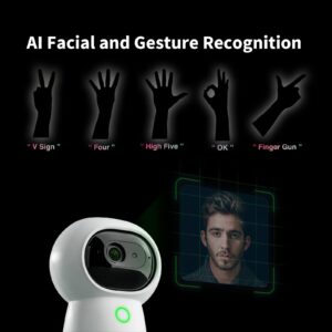 Aqara 2K Security Indoor Camera Hub G3 Plus 3 Door and Window Sensor, AI Facial and Gesture Recognition, Infrared Remote Control, 360° Viewing Angle via Pan and Tilt