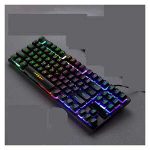 Keyboard Computers Accessories 87 Keys Mechanical Keyboard Wired Gaming Keyboard RGB Mix Backlit Anti-ghosting Blue Red Switch