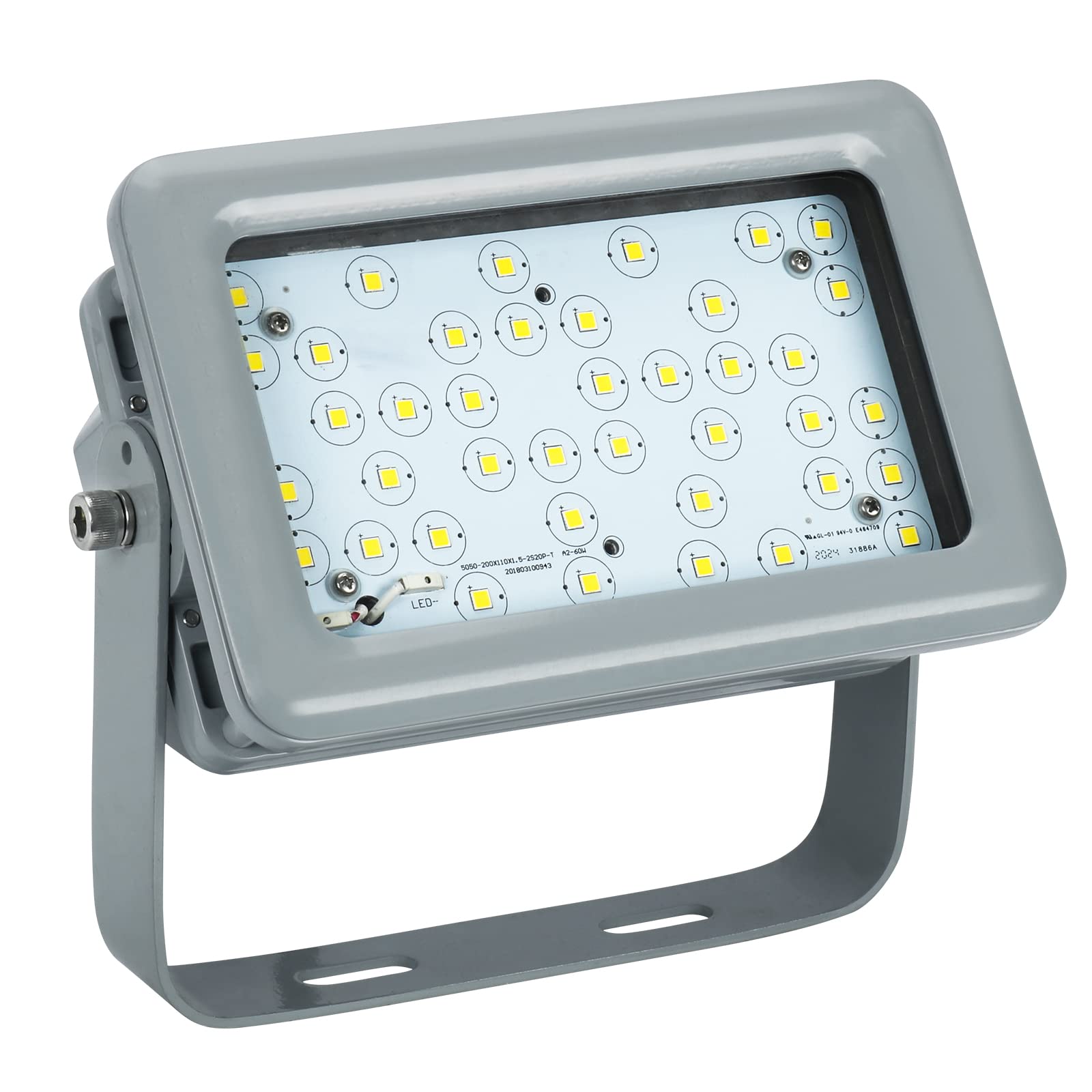 Sokply LED Explosion Proof Light UL844 Certified 60W 8400LM(240W HPS Eqv.), Class I Division II Hazardous Locations Luminaires Warehouse Lighting 100-277V, IP66 A2 Series