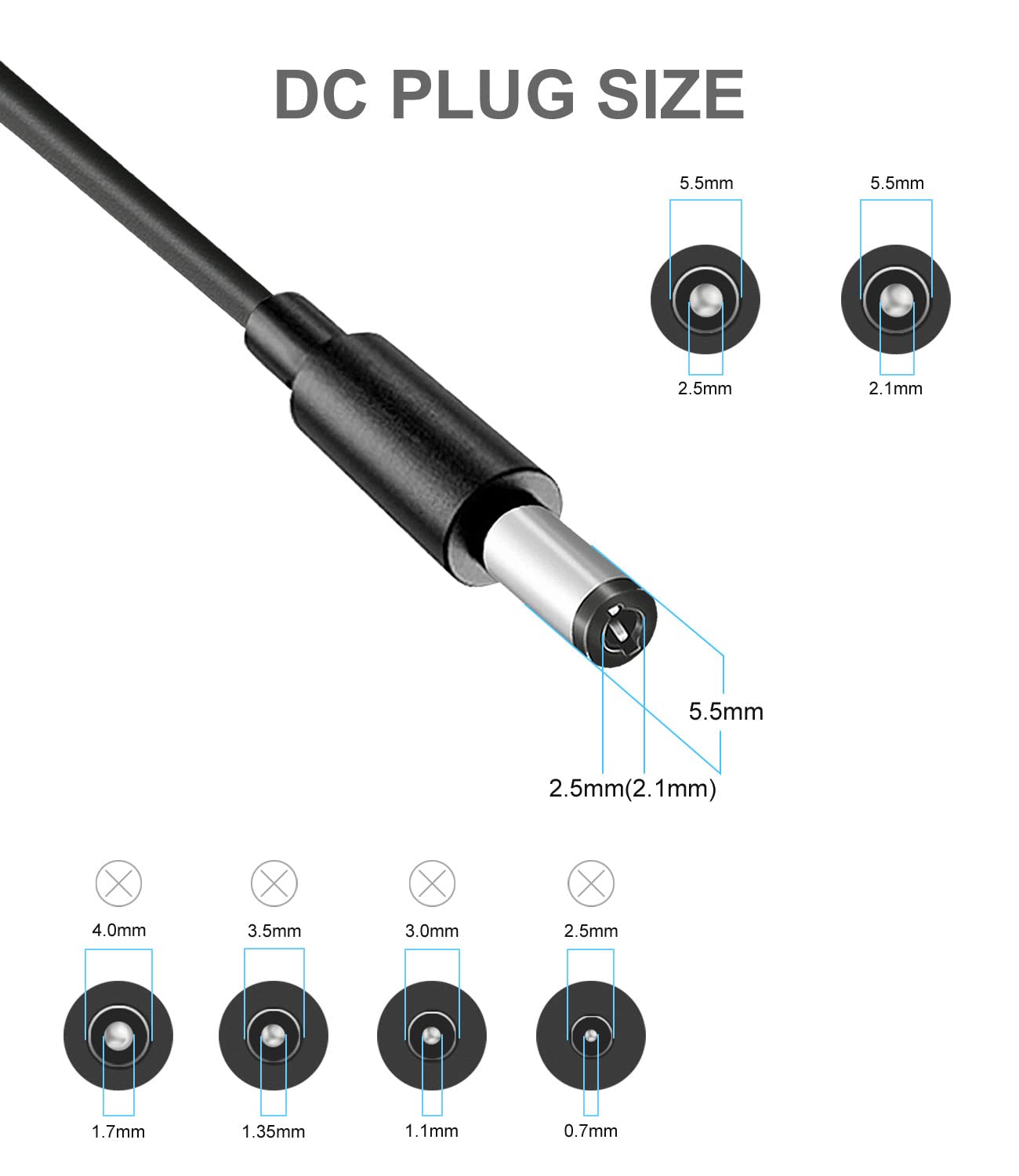 AC DC Adapter Charger Fits for G-Project G-Boom G-650 G650 Wireless Bluetooth Boombox Speaker, AC 110-240V to DC 12Volt 2Amp Charger Plug 5.5 X 2.5/2.1mm Portable Speaker Power Supply Cord