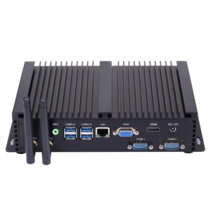 HUNSN Fanless Industrial Computer, IPC, Mini PC, Windows 11 or Linux Ubuntu, Intel I5 1135G7, IM03, VGA, HDMI, LAN, 2 x COM, 3 x USB2.0, 4 x USB3.0, Support WOL, 8G RAM, 128G SSD