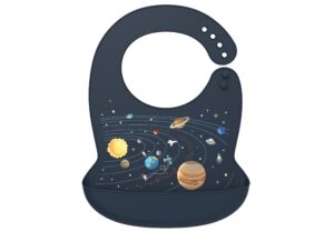 lofca silicone bib for babies & toddlers self feeding bpa free waterproof comfortable soft space