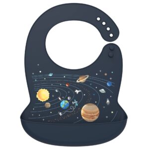 lofca Silicone Bib For Babies & Toddlers Self Feeding BPA Free Waterproof Comfortable Soft Space