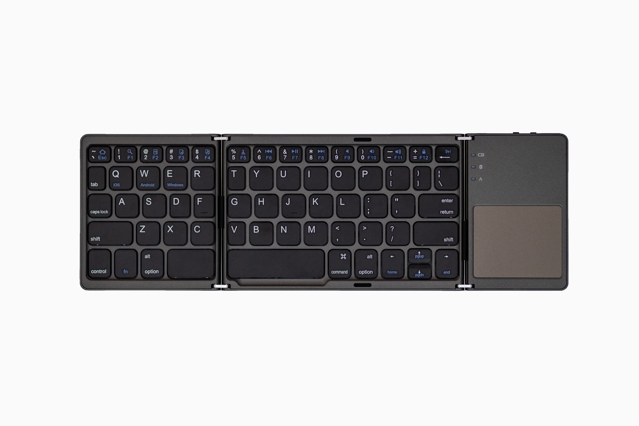 Ares Ultra Slim Pocket Foldable Bluetooth Wireless Keyboard with Touchpad (Black)