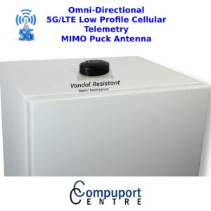 CompuPort MIMO 5G LTE Puck Antenna Freq: 2X 698-960/1710-3800MHz with Dual-Diversity 3' SMA Male Cables, Compatible with Sierra Airlink, Teltonika, Microhard, Digi, Cradlepoint or Any SMA LTE modems.