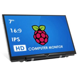 hmtech 7 inch raspberry pi screen 800x480 hdmi portable monitor ips lcd screen display for raspberry pi 4/3/2/zero/b/b+ win11/10/8/7 (non-touch)