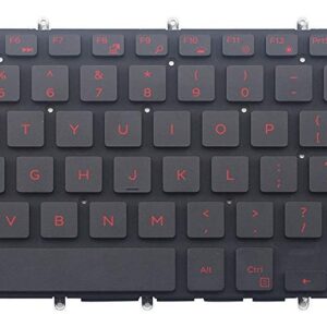 Original New for Dell Inspiron 15 Gaming 7566 7567 P65F P65F001 US Backlit Keyboard Red Letters