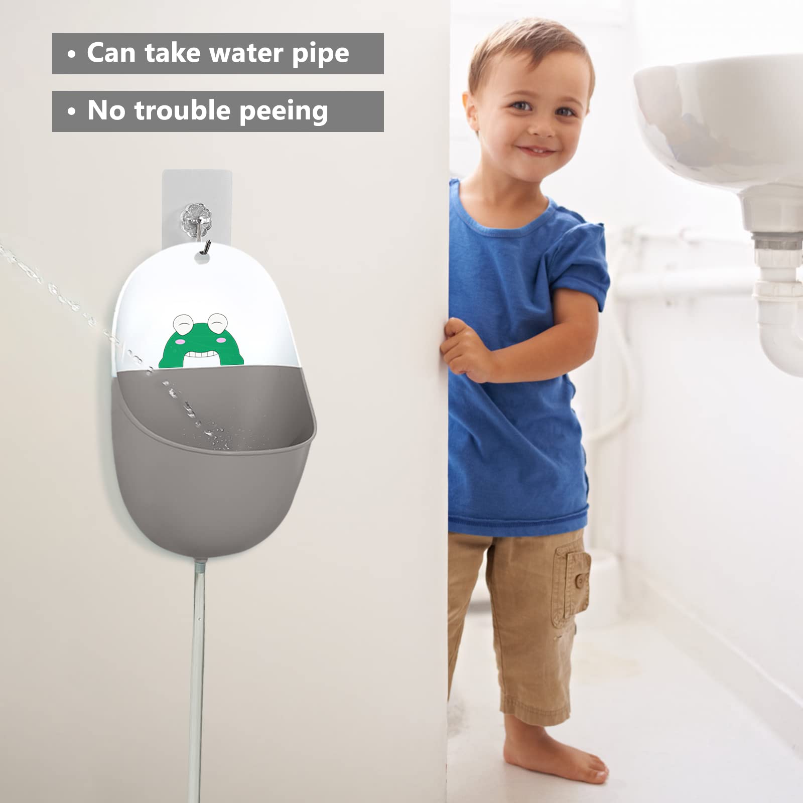 AIR&TREE Portable Potty Training Urinal Toilet for Toddler Boys, Kids Pee Trainer, Funny Baby Training Potties, Foldable for Travel(Grey)