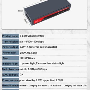 KuWFi Bundle of Goods 2.4G Wireless WiFi Bridge and 8 Ports Gigabit Ethernet Network Switch