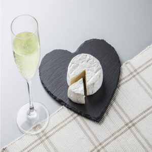 Cheese Knives Set, Stainless Steel Fork Spoon，with Heart Slate Cheese Boards for Dinner Table Set (F-SET)