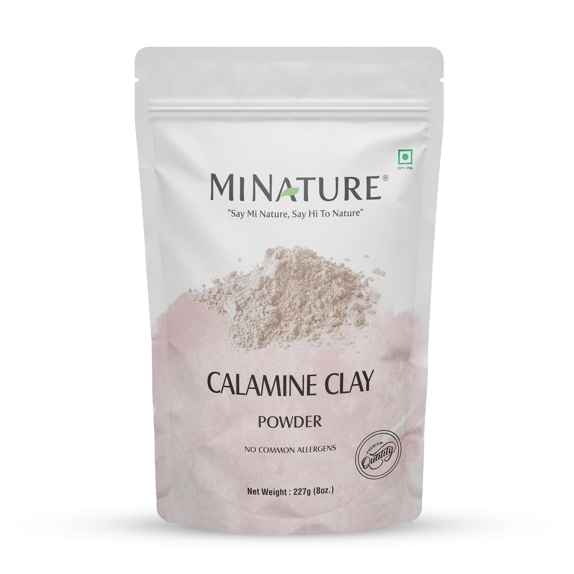 Calamine Clay by mi nature | For Younger looking skin, Detoxifying Skin | 227g(8 oz) (0.5 lb) | Facial Cleansing mask | Use to make Masks, Creams, Scrubs, Bath Bombs, Body Wash and Soaps