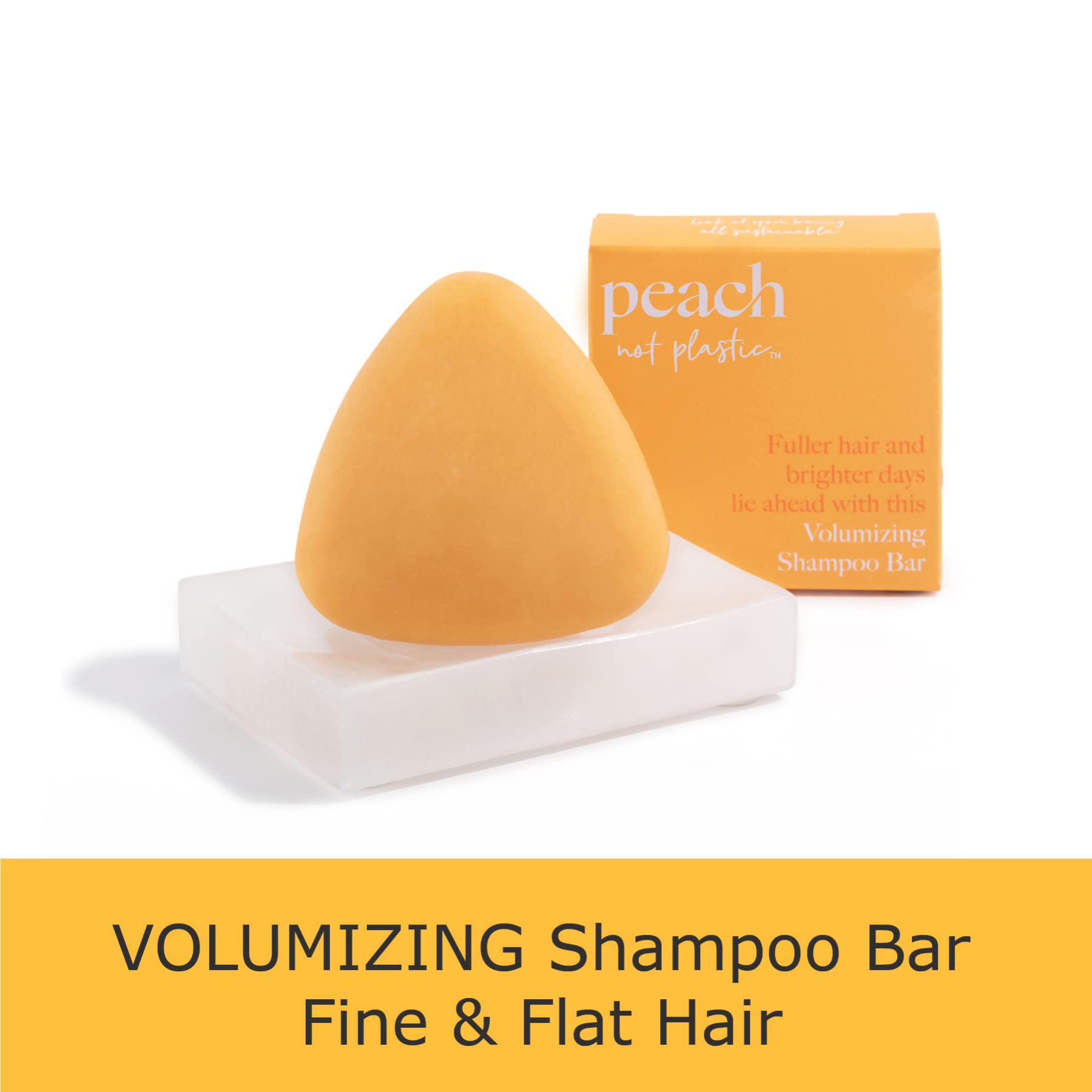 Peach not Plastic Shampoo and Conditioner Bar Set - Volumizing for Fine & Flat Hair, Leaves Hair Full & Voluminous, Plant Based, Vegan & Eco Friendly, 2 Bars