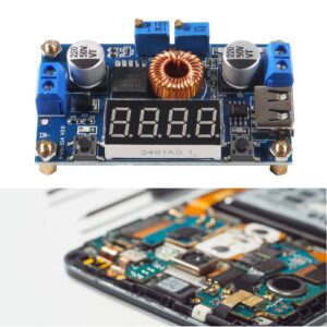 Aobao 2pcs XL4015E 5A DC-DC Step Down Power Module Adjustable DC-DC Buck Converter High Power 5-36V to 1.25-36V Reduced Voltage Regulator Module with LED Display and USB Output