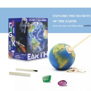 Eayaele Solar System Earth 5 Gem Digging Gemstone Sale Rock Mining Dig Kit for Kids Planet Explore Stone Mega Dig Up Gems Kit