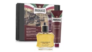 proraso nourishing shaving kit for men | gift box with skin soothing shaving cream & after shave lotion with sandalwood for coarse, curly beards