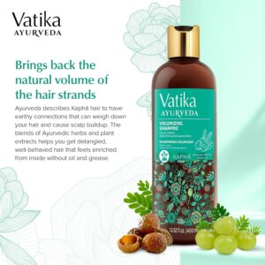 Vatika Ayurveda Volumizing Shampoo - Volumize Fine Hair, Thickening Salon Shampoo Contains Indian Gooseberry (Amla) + Soap Berry (Shikakai) Essential for Hair Volume & Shine, 400ml (For Kapha)