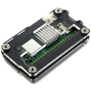 C4Labs Zebra Zero 2 Heatsink and GPIO Access Case for The Raspberry Pi Zero 2 - Black Ice, Single