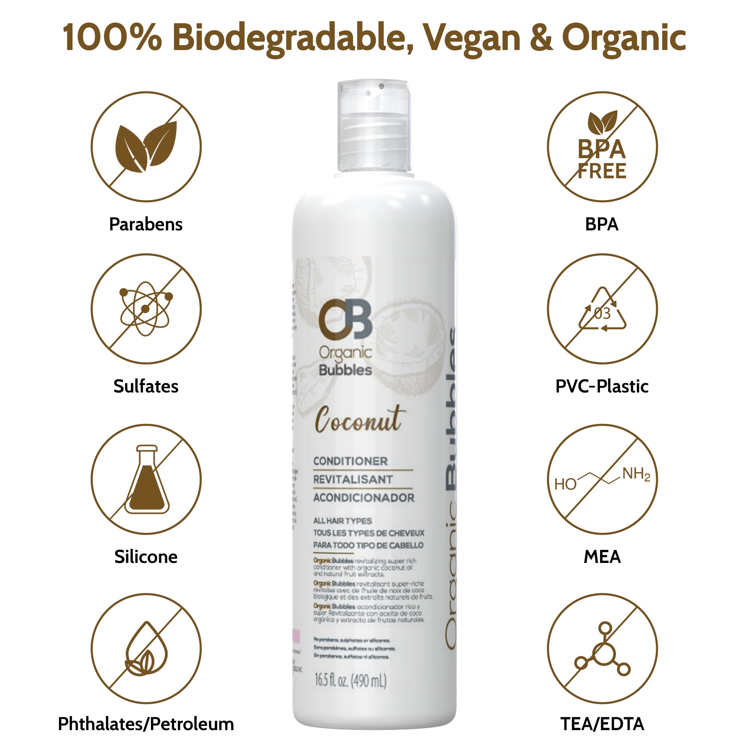 Organic Bubbles Coconut – Vegan and Made in Canada (Conditioner)