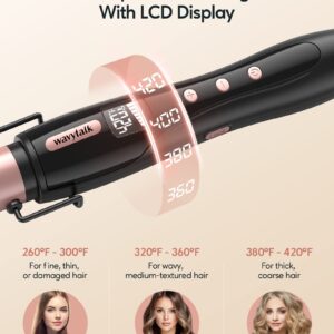 Wavytalk Bubble Wand Curling Iron, Ceramic 1 Inch Bubble Curling Wand for Short & Long Hair, Spiral, with Adjustable Temp, Dual Voltage, Include Heat Resistant Glove