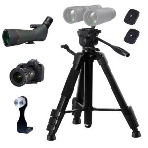 lcncy binocular and spotting scope tripod stand - camera tripod - universal lightweight travel video tripod - compatible with binoculars/spotting scope/telescope/astronomy binoculars/dslr