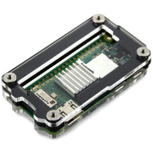 c4labs zebra zero 2 heatsink and gpio access case for the raspberry pi zero 2 - black ice, single