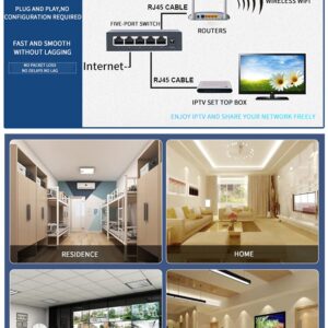 KuWFi Bundle of Goods 2.4G Wireless WiFi Bridge and 8 Ports Gigabit Ethernet Network Switch