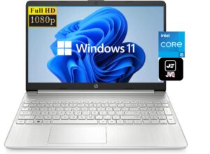 hp newest 15.6" fhd 1080p ips display laptop computer, 11th gen intel quad-core i5-1135g7(up to 4.2ghz), 12gb ram, 256gb pcie ssd, webcam, bluetooth, wi-fi, hdmi, windows 11, silver