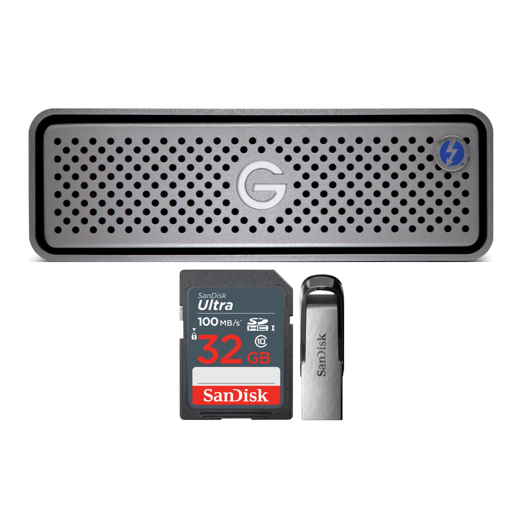 SanDisk Professional 12TB G-Drive Pro Thunderbolt 3 External HDD (Space Gray) Bundle with 32GB Storage (3 Items)