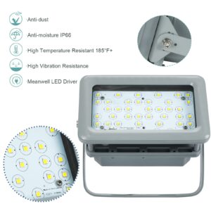 Sokply LED Explosion Proof Light UL844 Certified 60W 8400LM(240W HPS Eqv.), Class I Division II Hazardous Locations Luminaires Warehouse Lighting 100-277V, IP66 A2 Series