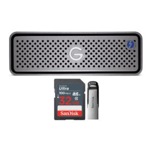 sandisk professional g-drive pro 18tb enterprise-class desktop hard drive (space gray) bundle with 32gb ultra sdhc uhs-i memory card, 32gb ultra flair usb 3.0 flash drive (3 items)