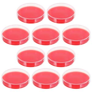 baluue 10pcs plastic petri dishes, nutrient agar plate sciences nutrient agar petri dishes biological dish science project kit supplies for mushroom petri projects red