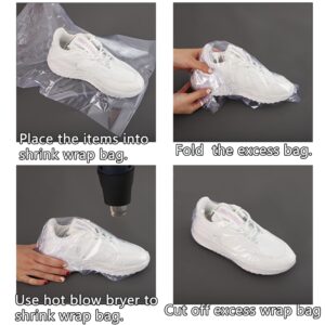 Shrink Wrap Bags Clear cellophane PVC Shrink Bags for Packaging Gift Basket,Shoes,Jars and Homemade DIY Projects Packaging 100 Pcs 14x20 Inches