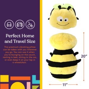 Special Supplies Bumble Bee Sensory Vibrating Pillow, Pressure Activated for Kids and Adults, Plush Minky Soft with Textured Therapy Stimulation Bumps. Size: 11 by 20 inches