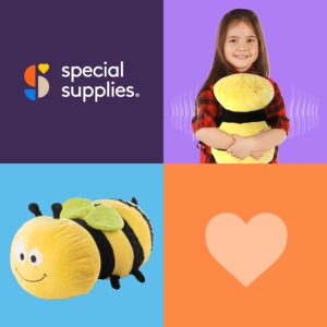 Special Supplies Bumble Bee Sensory Vibrating Pillow, Pressure Activated for Kids and Adults, Plush Minky Soft with Textured Therapy Stimulation Bumps. Size: 11 by 20 inches