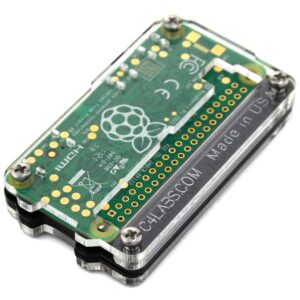 C4Labs Zebra Zero 2 Heatsink and GPIO Access Case for The Raspberry Pi Zero 2 - Black Ice, Single