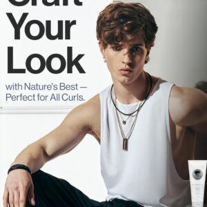 Avenue Man Curl Defining Cream - improved Formula- Natural & Flexible Hold with Herbal Extracts for All Hair Types - Paraben Free & Sulfate Free