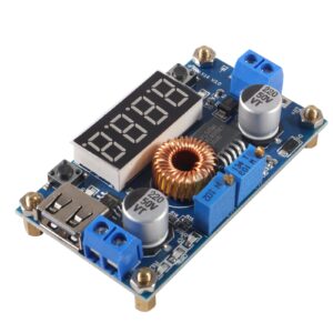 Aobao 2pcs XL4015E 5A DC-DC Step Down Power Module Adjustable DC-DC Buck Converter High Power 5-36V to 1.25-36V Reduced Voltage Regulator Module with LED Display and USB Output