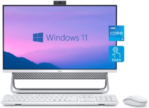 dell newest inspiron 24 5400 all-in-one touchscreen desktop, 24" fhd touch display, intel i5-1135g7, 16gb ram, 1tb ssd, pop-up webcam, wi-fi 6, wireless keyboard&mouse, win11 home, silver