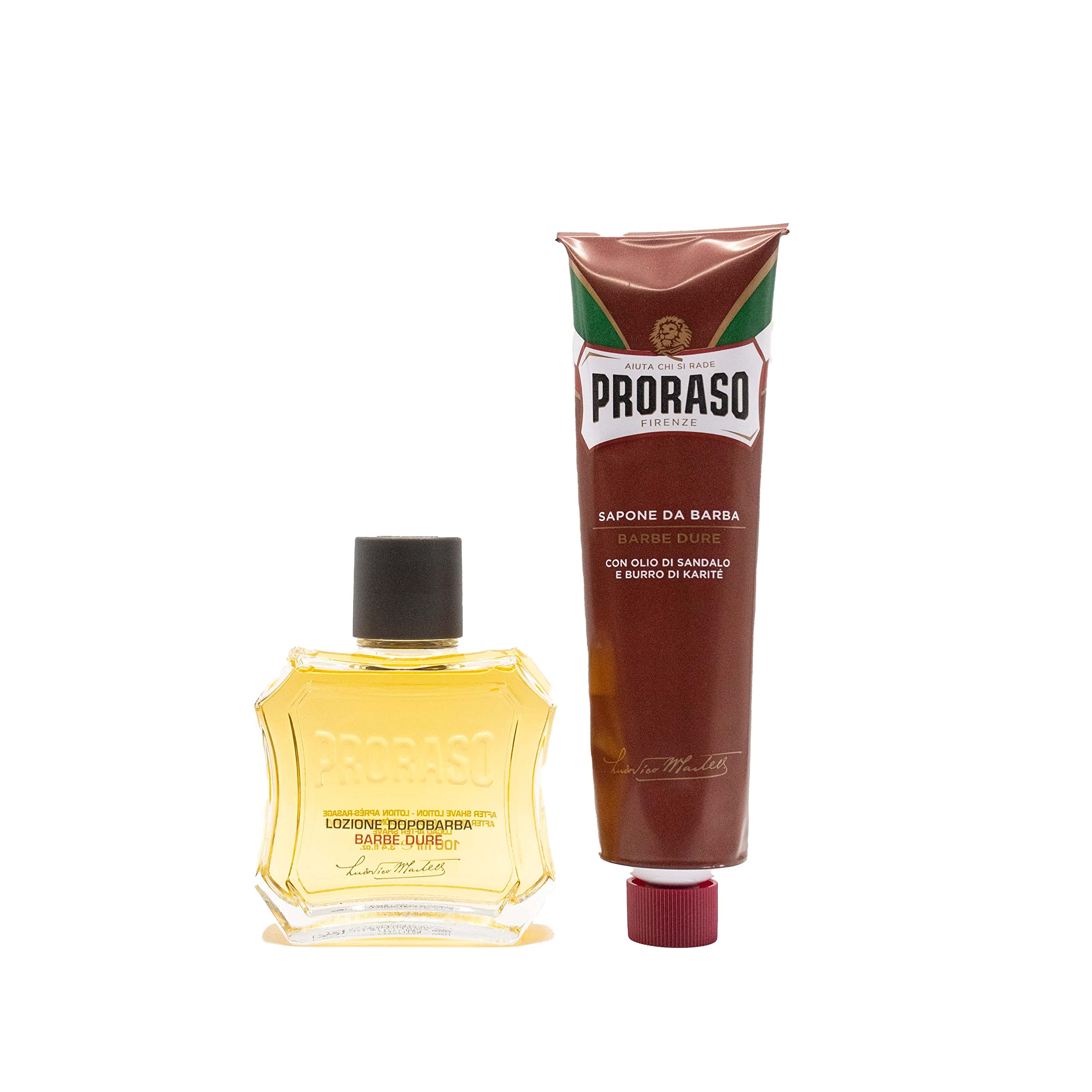 Proraso Nourishing Shaving Kit for Men | Gift Box with Skin Soothing Shaving Cream & After Shave Lotion with Sandalwood for Coarse, Curly Beards