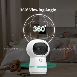 Aqara 2K Security Indoor Camera Hub G3 Plus Door and Window Sensor, AI Facial and Gesture Recognition, Infrared Remote Control, 360° Viewing Angle via Pan and Tilt