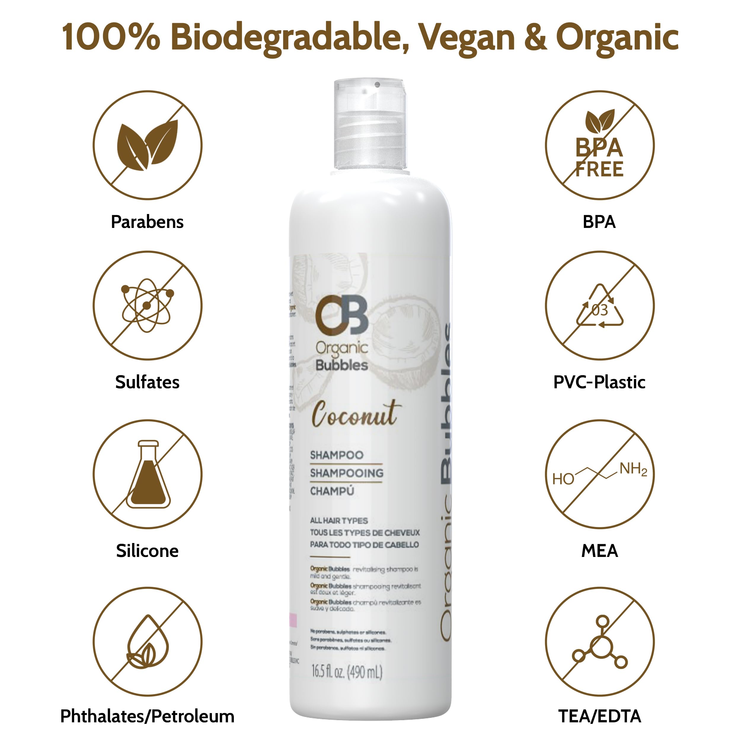 Organic Bubbles Coconut – Vegan and Made in Canada (Shampoo)