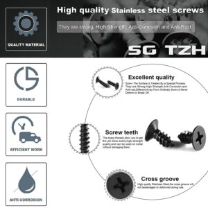 #10 x 1" Wood Screw 100Pcs 18-8 (304) Stainless Steel Screws Flat Head Phillips Fast Self Tapping Drywall Screws Black Oxide by SG TZH