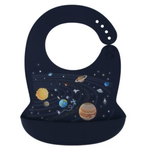 lofca Silicone Bib For Babies & Toddlers Self Feeding BPA Free Waterproof Comfortable Soft Space